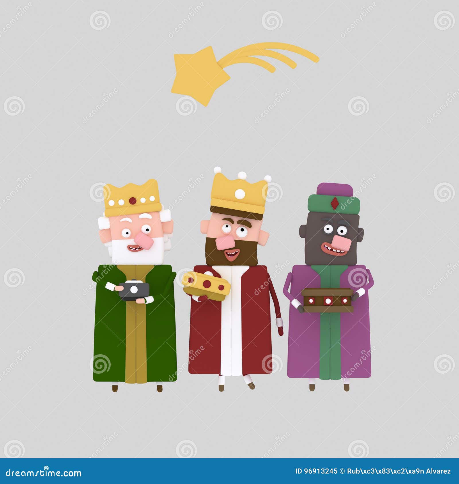 The three Magic Kings.3D stock illustration. Illustration of birth ...
