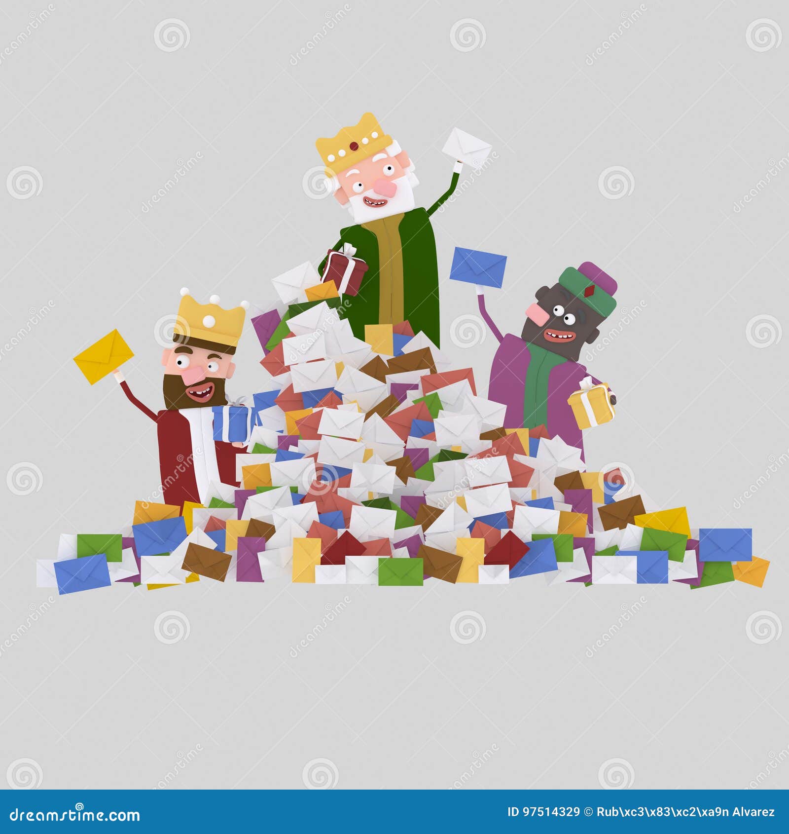 Three Magic Kings Gaspar Cartoon Vector Illustration | CartoonDealer ...