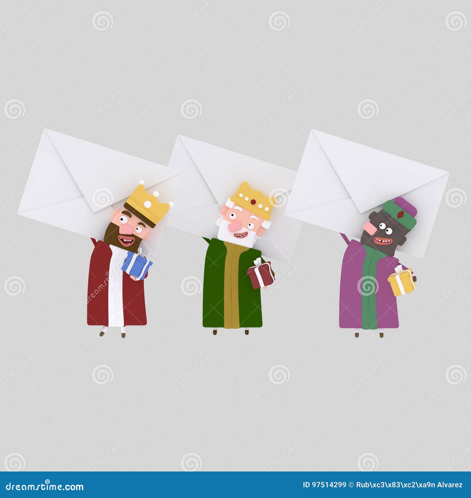Three Magic Kings Gaspar Cartoon Vector Illustration | CartoonDealer ...