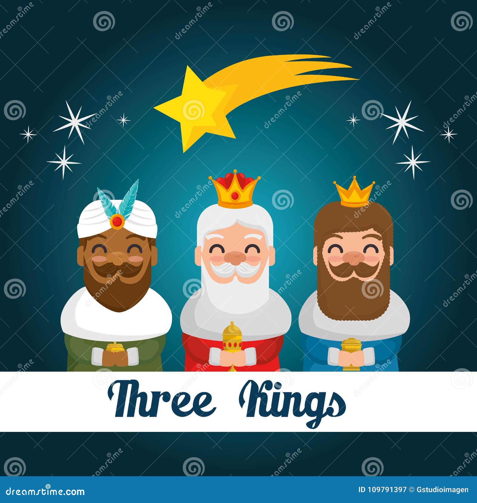 The Three Magic Kings of Orient Cartoons Stock Vector - Illustration of ...