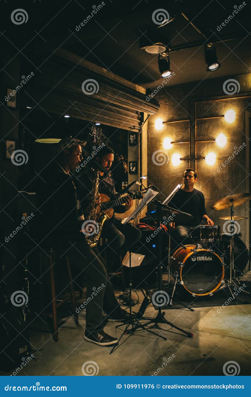 Three Man Band With Musical Instruments Picture. Image: 109911976