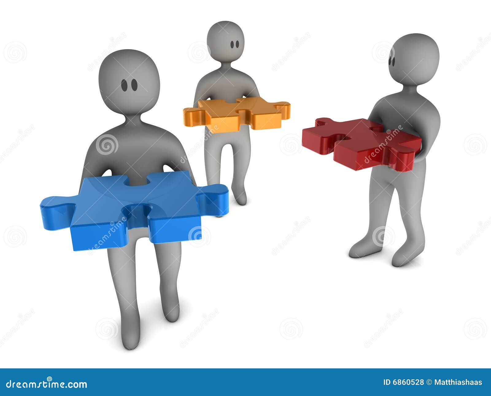 Three Man holding a puzzle stock illustration. Illustration of blue ...