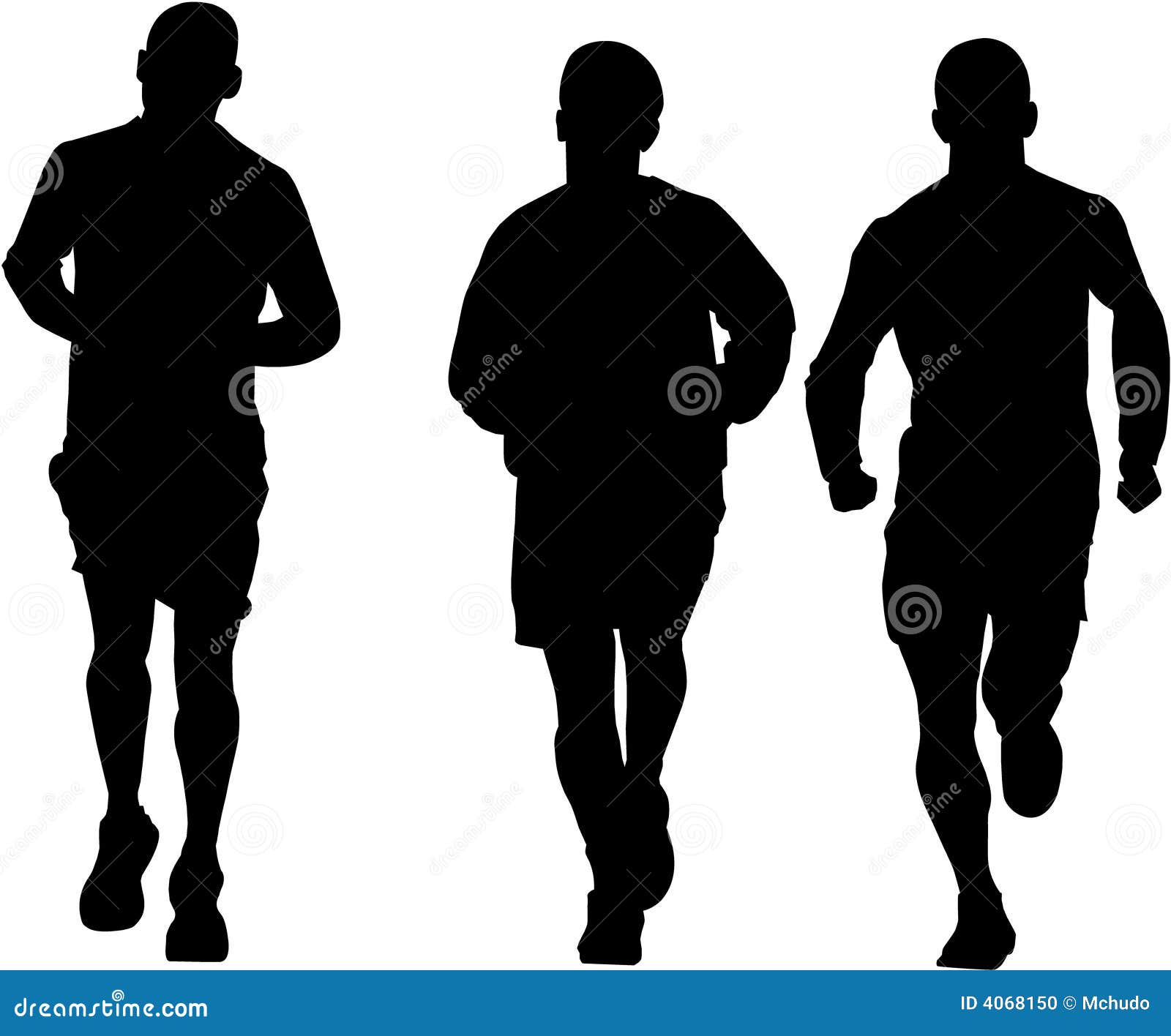 Three man running stock vector. Illustration of cluster - 4068150