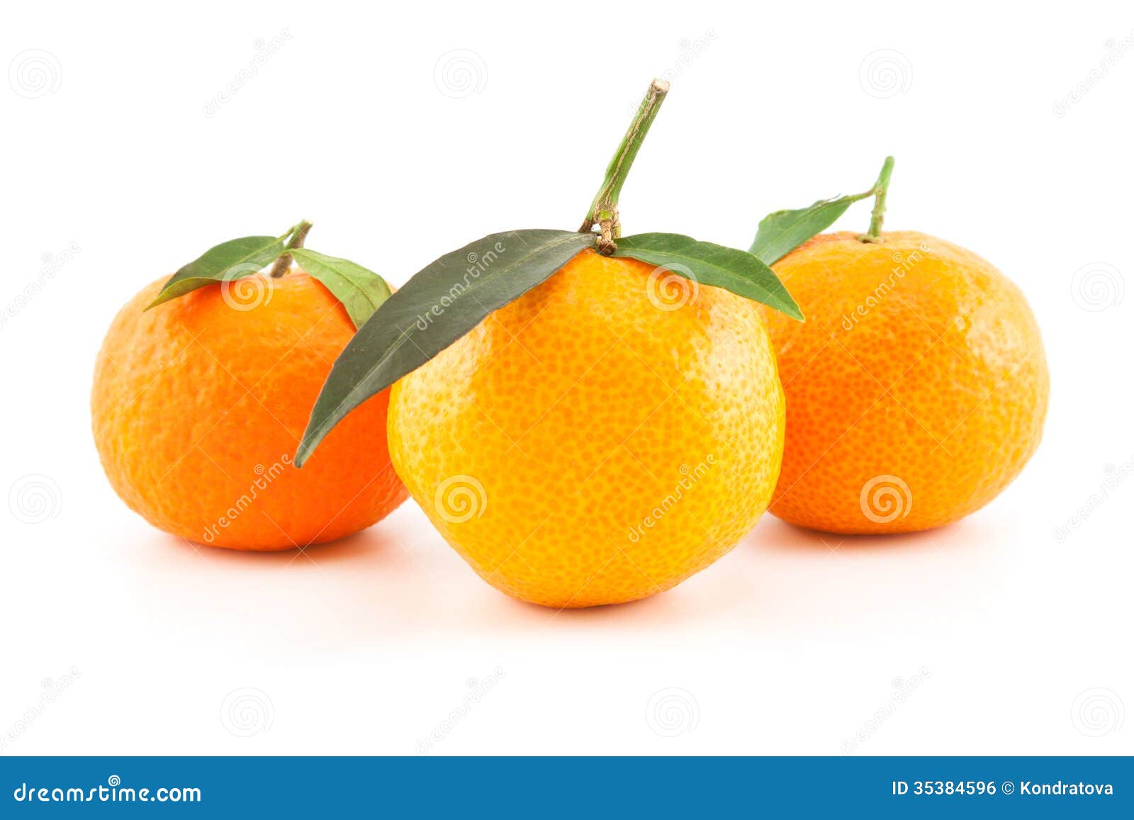 Three Mandarins or Tangerines with Leaves Stock Photo - Image of ...