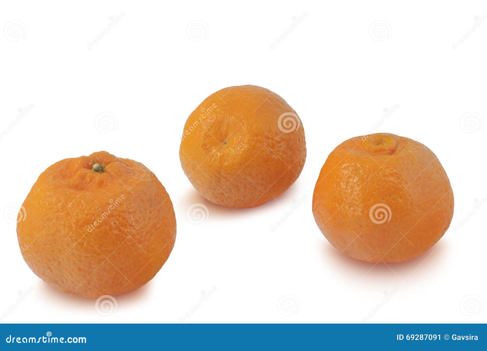 Three Mandarins on White Background Stock Image - Image of three ...