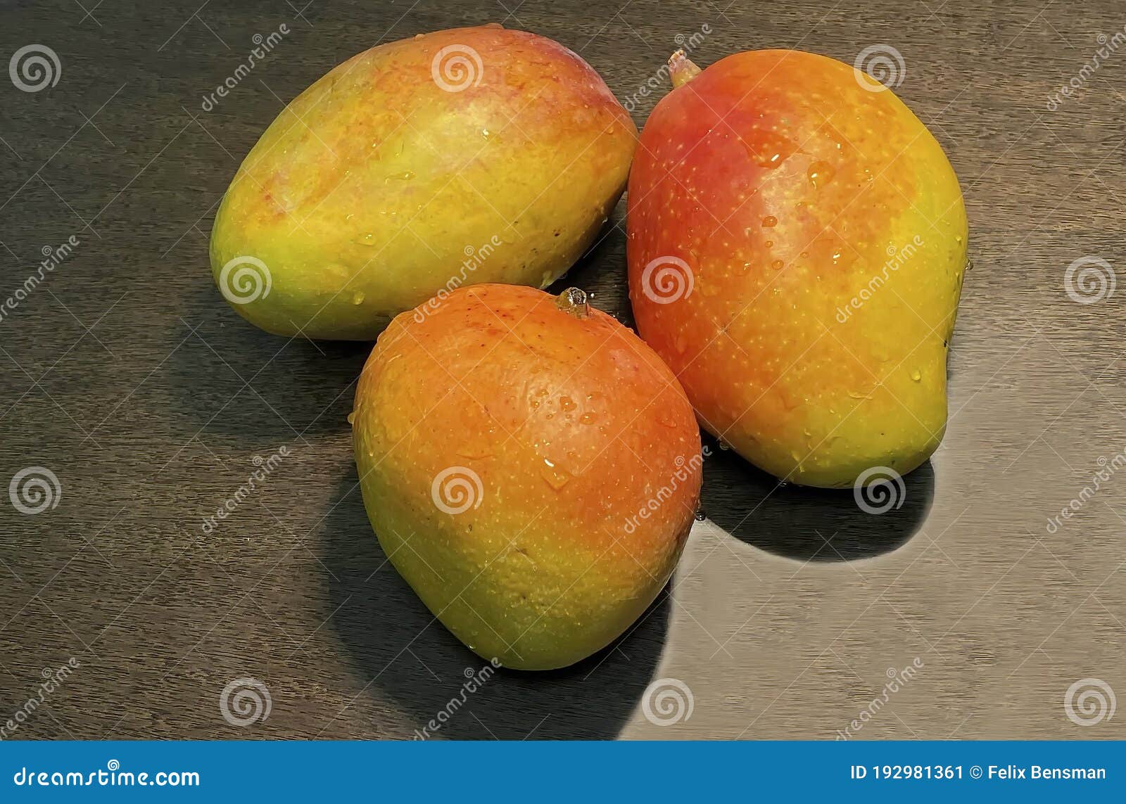 Three Mango On Wooden Royalty-Free Stock Image | CartoonDealer.com ...