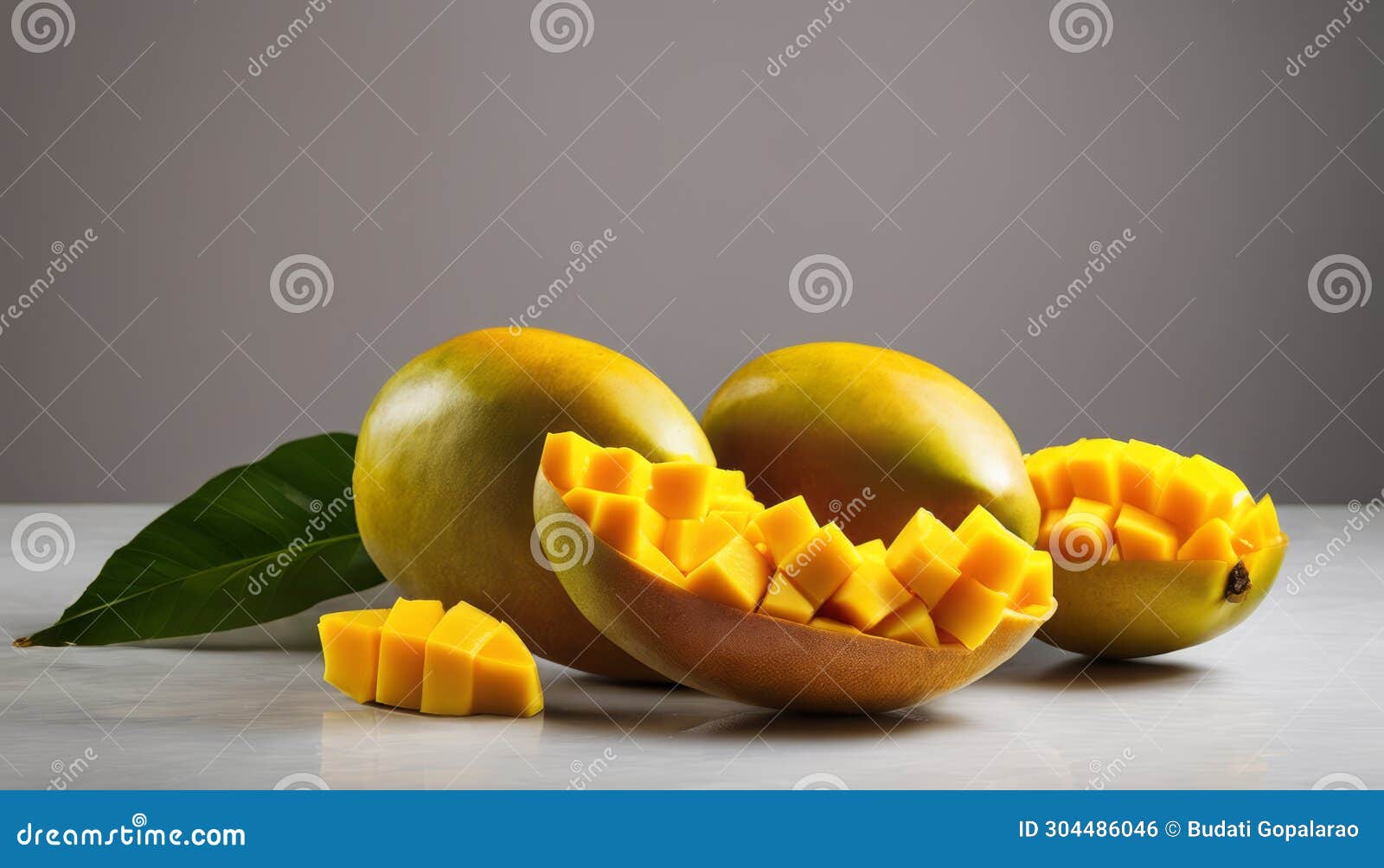 Three mangoes on a table stock illustration. Illustration of tropical ...