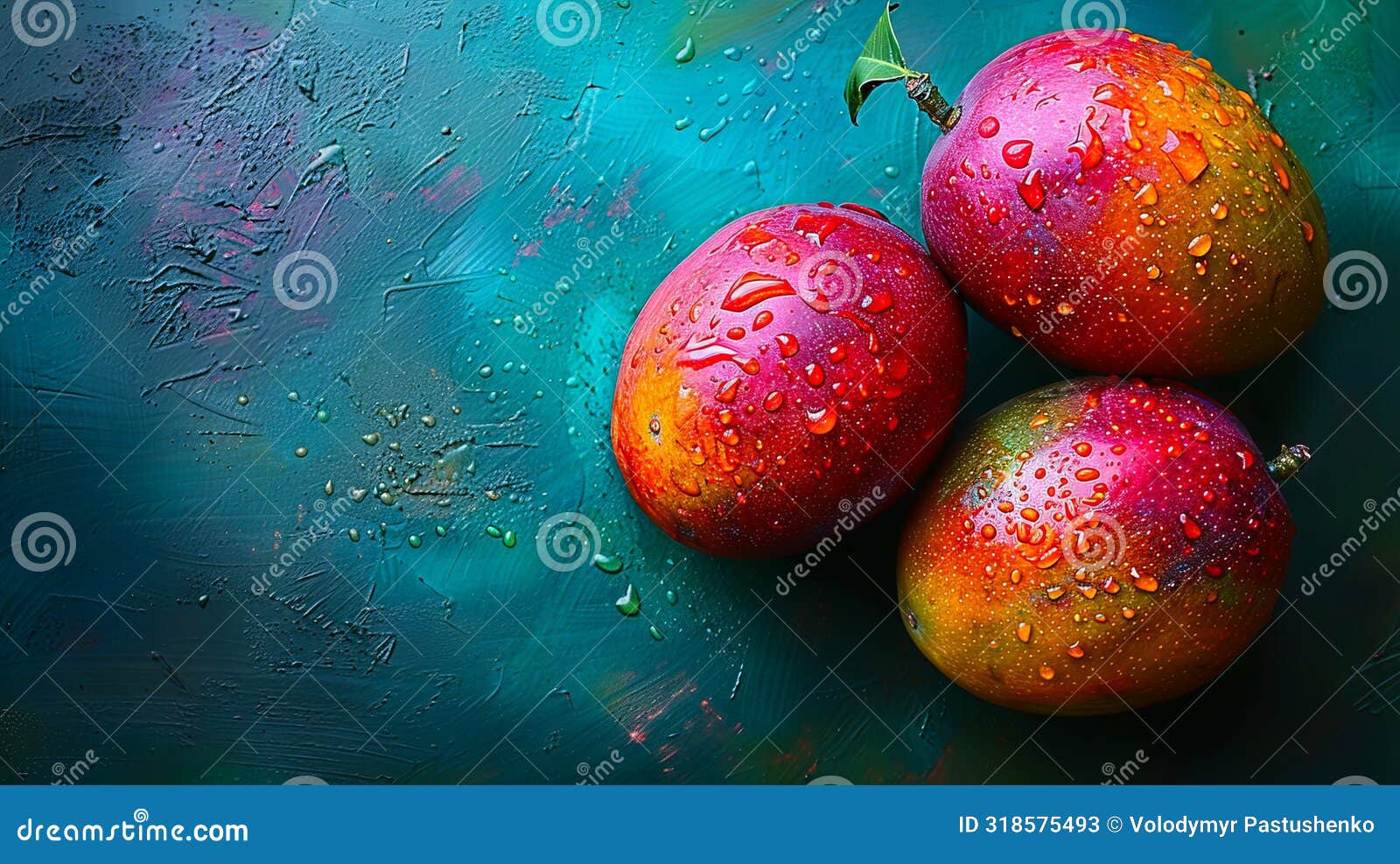 Three Mangoes On A Leaf Royalty-Free Stock Photography | CartoonDealer ...