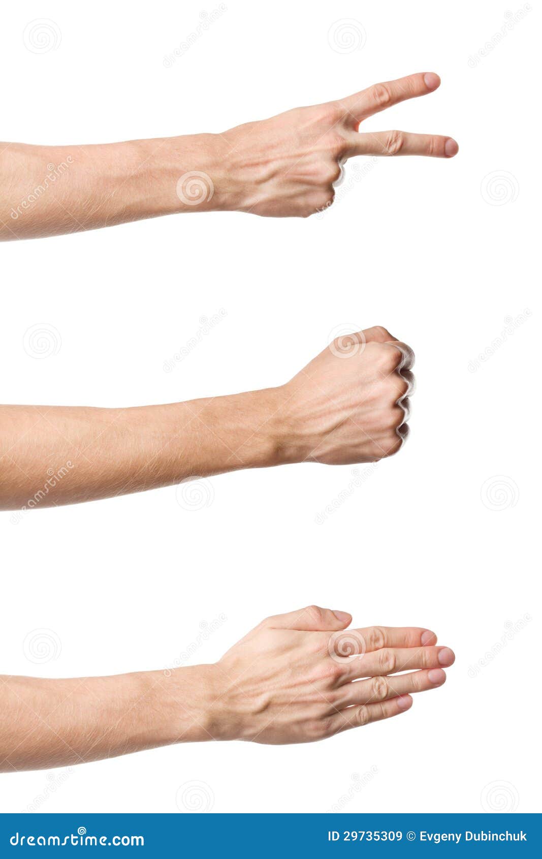 Three Hand Gestures. Rock Paper Scissors Game Stock Image - Image of ...
