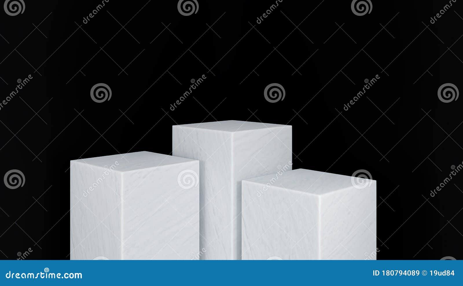 Three Marble Showcase Blocks Stock Illustration - Illustration of ...