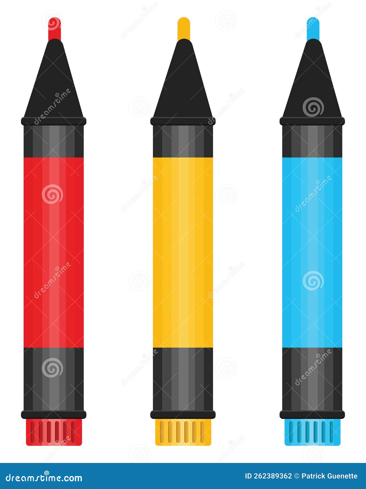 Three Marker Highlighters, Icon Stock Vector - Illustration of paint ...