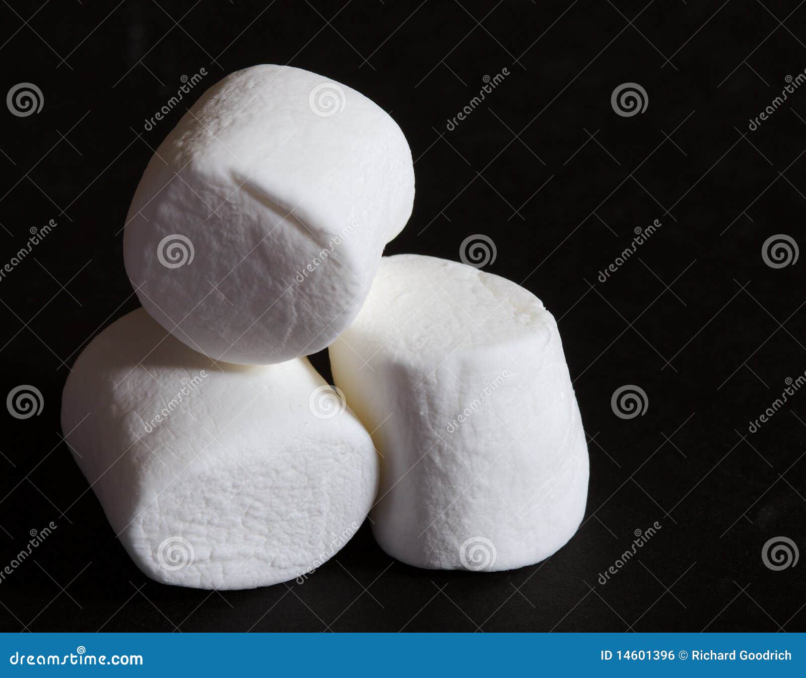 Three Marshmallows stock photo. Image of food, black - 14601396