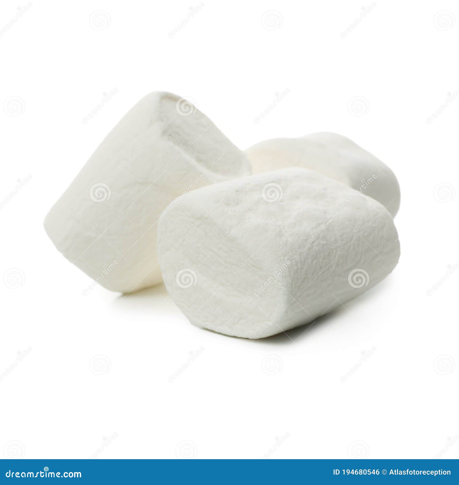 Three Marshmallows Isolated on Background, Close Up Stock Photo - Image ...