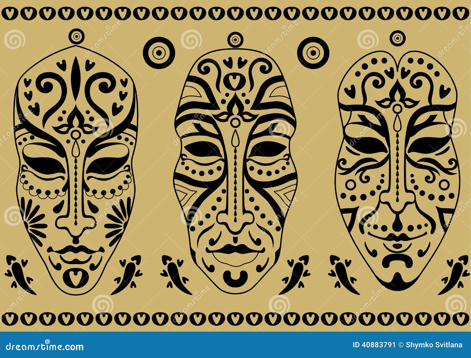 Three mask stock vector. Illustration of expressions - 40883791
