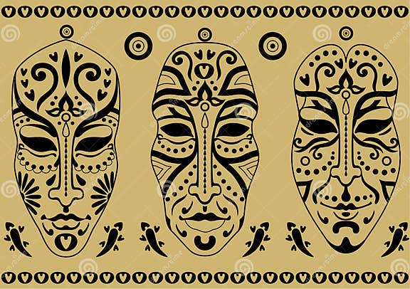 Three mask stock vector. Illustration of expressions - 40883791