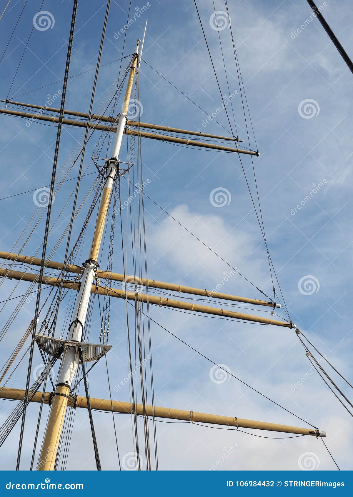 Three mast boat rigging stock photo. Image of masts - 106984432
