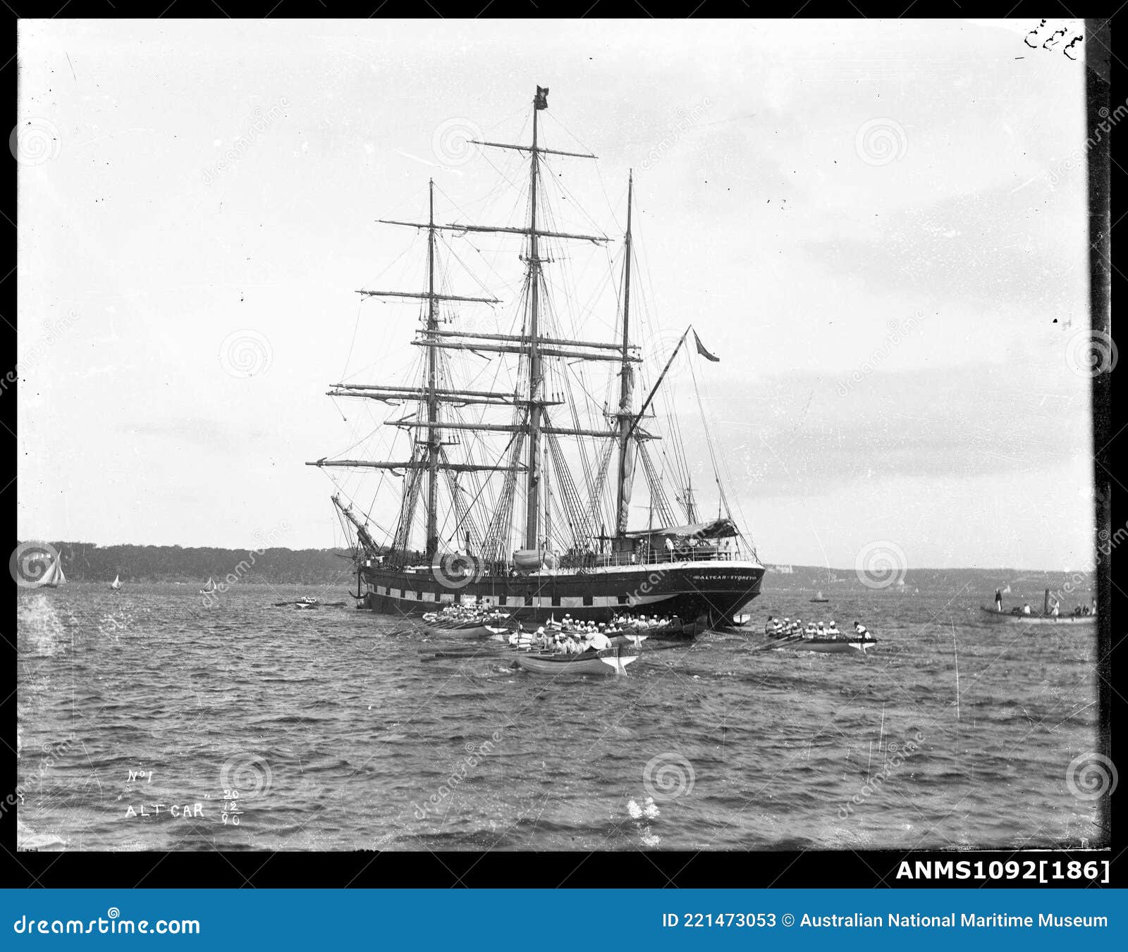 Three Masted Barque ALTCAR At Anchor, Sydney Harbour Picture. Image ...