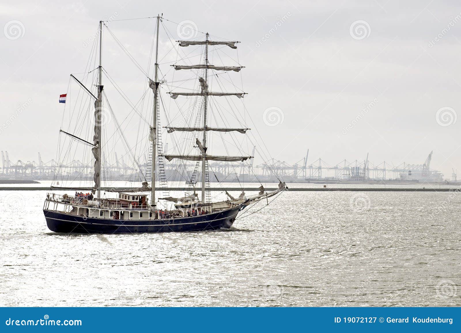 Three master sailboat stock image. Image of canal, sports - 19072127