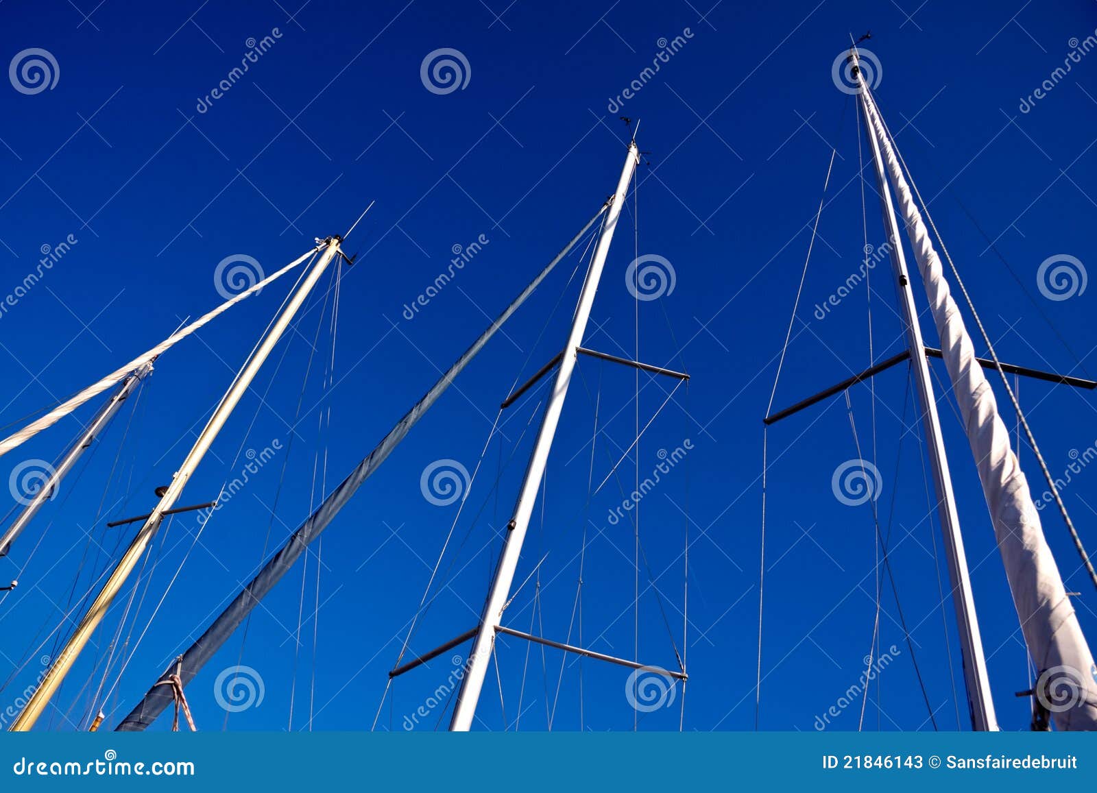 Three masts stock image. Image of port, blue, white, chandlery - 21846143