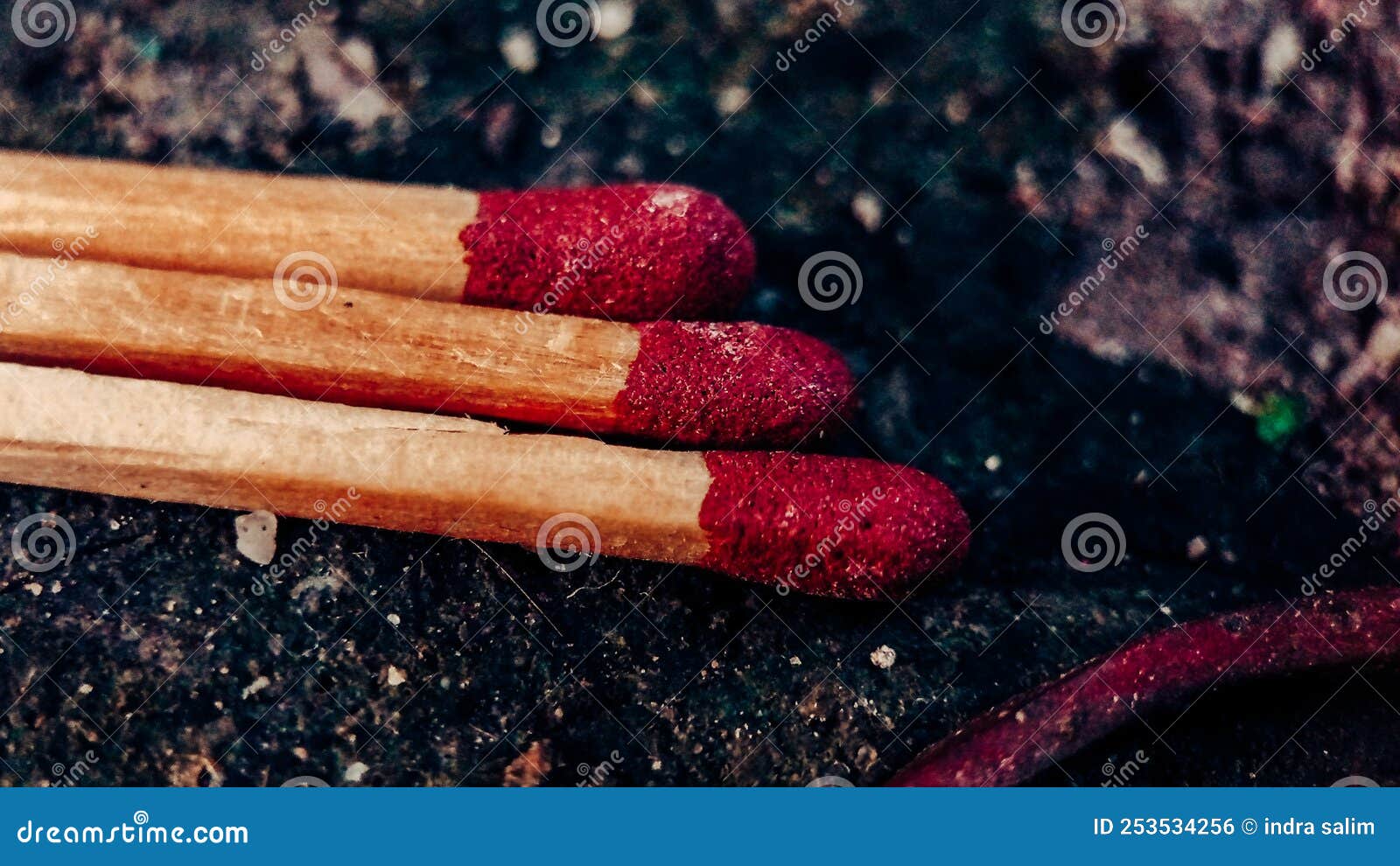 Three Matches Neatly Arranged at Ground Level Stock Photo - Image of ...