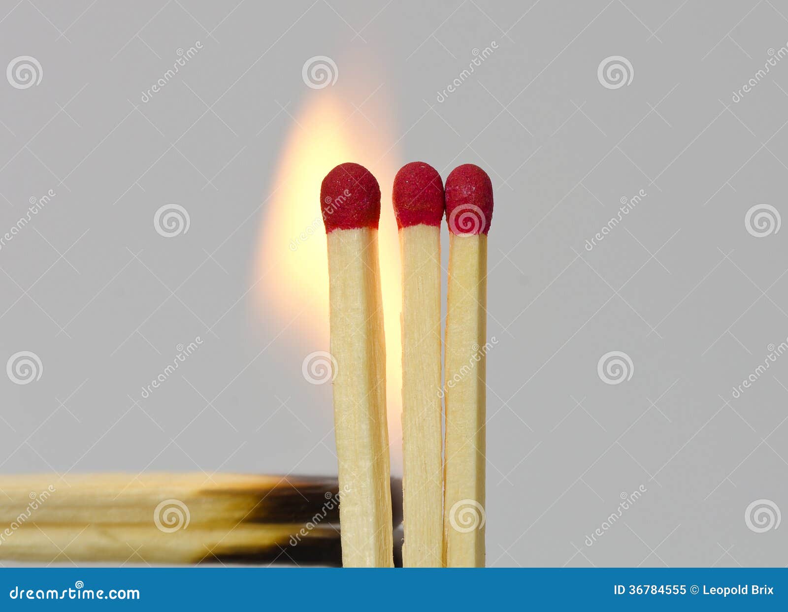 Three Matches with Red Heads Stock Image - Image of matches, three ...