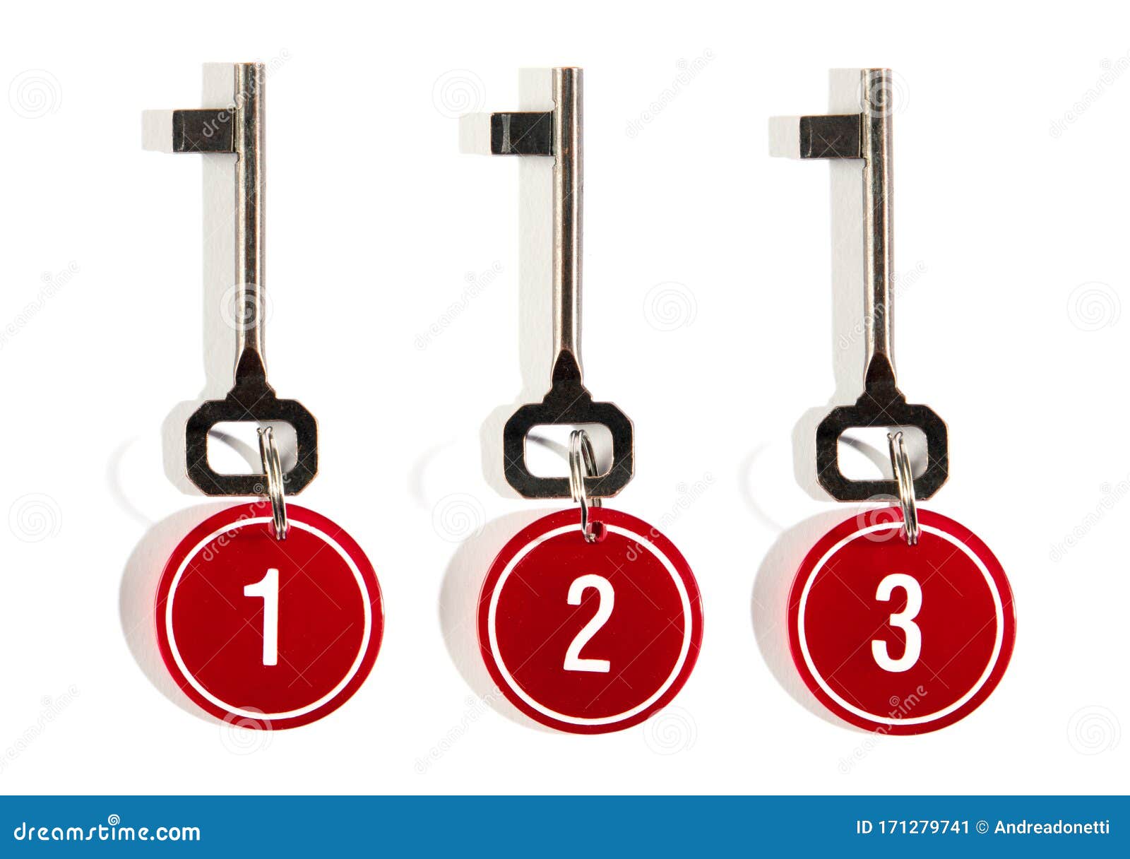 Three Matching Keys with Red Numbers Stock Image - Image of numbers ...