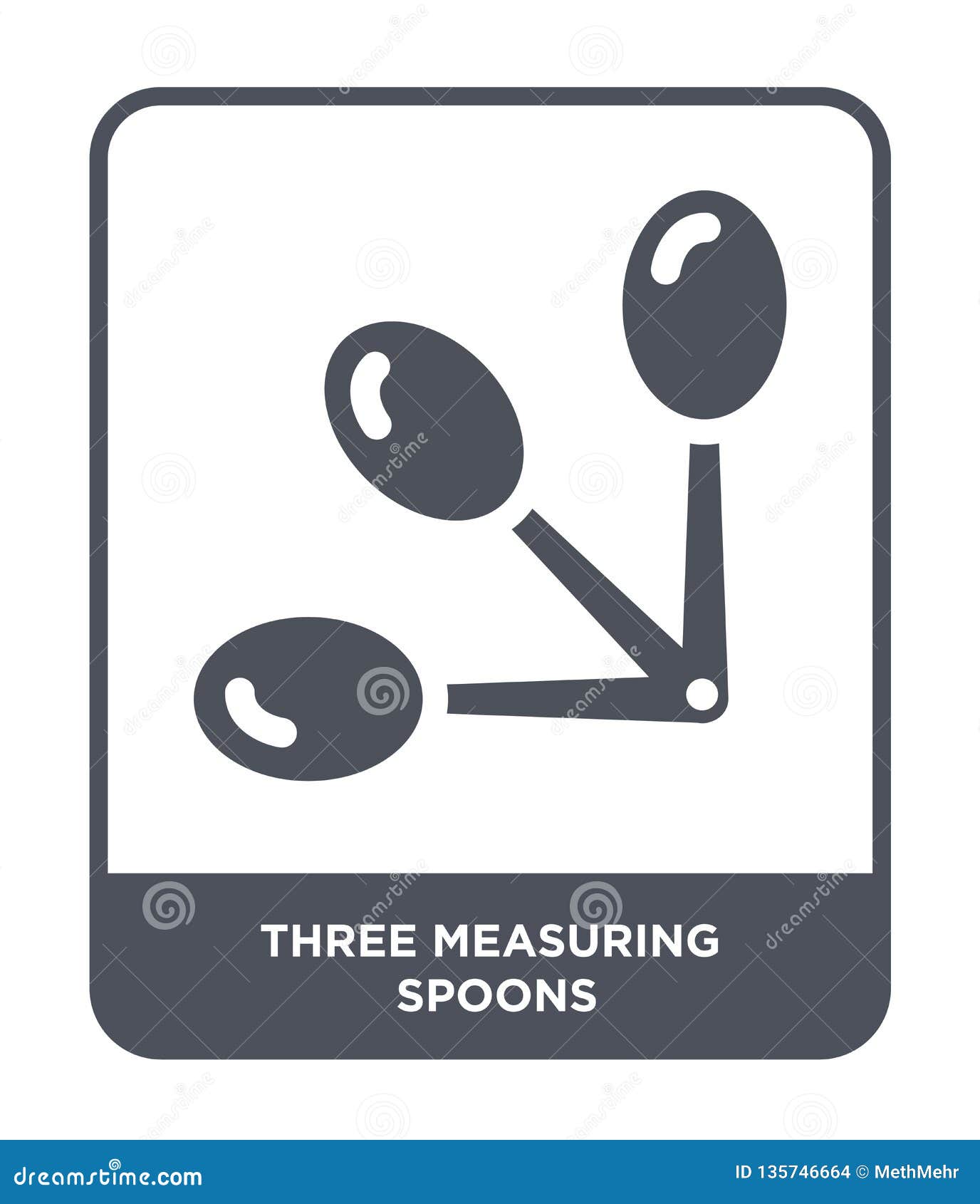 Three Measuring Spoons Icon in Trendy Design Style. Three Measuring ...