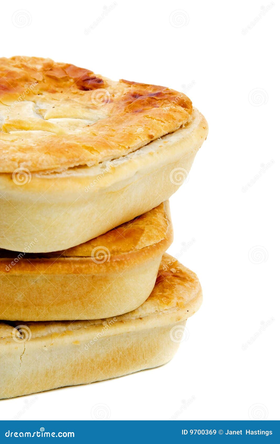 Three Meat Pies stock image. Image of closeup, isolated - 9700369