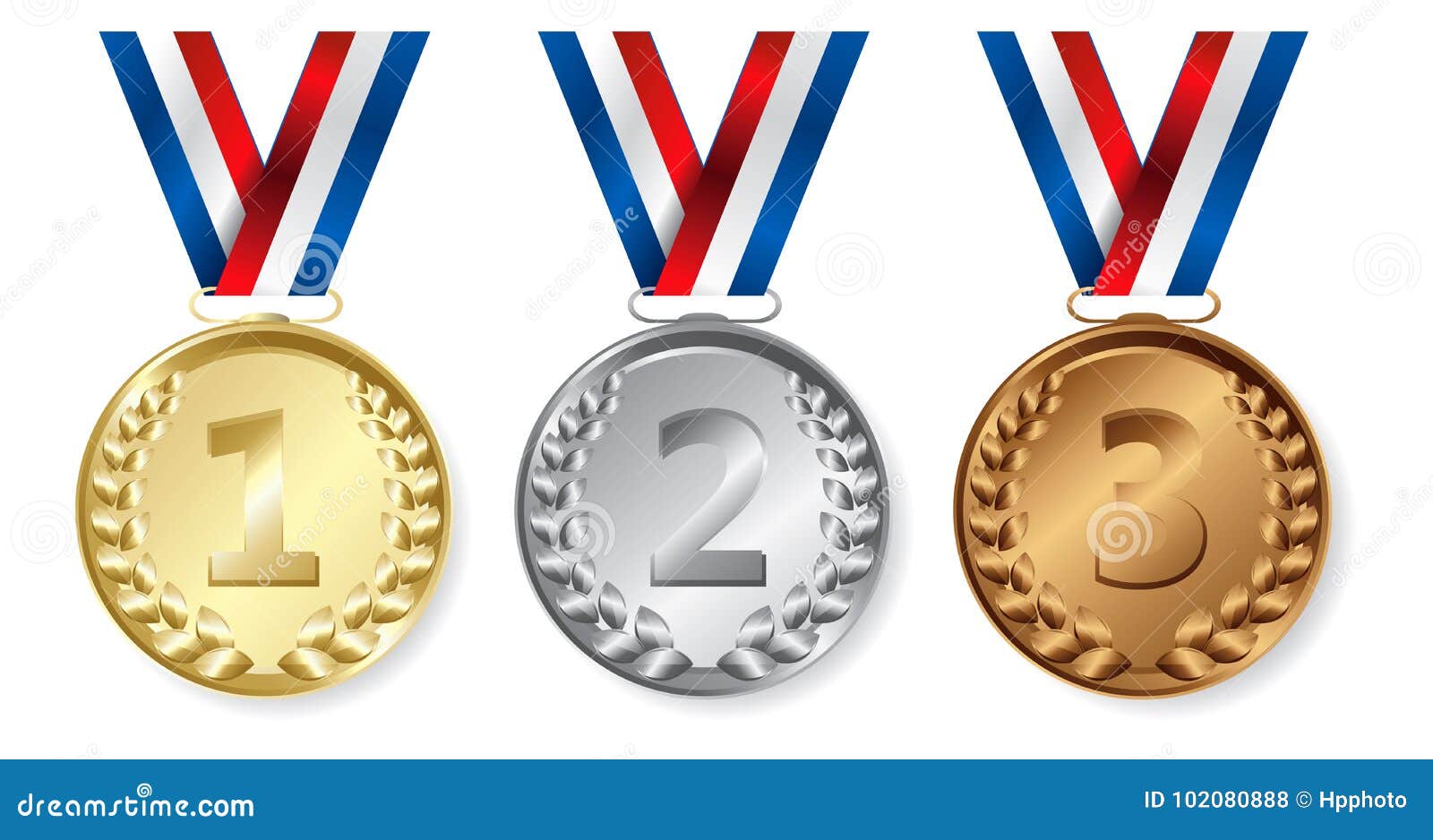 Three Medals, Gold, Silver and Bronze for the Winners Stock Vector ...