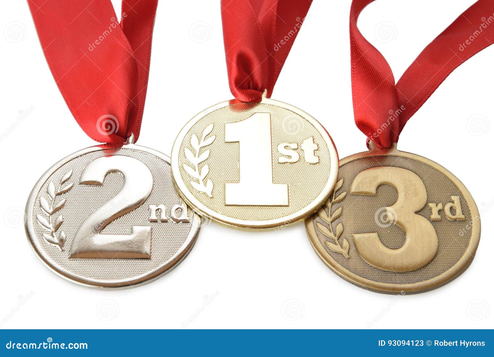 Three medals on white stock image. Image of fist, adversity - 93094123