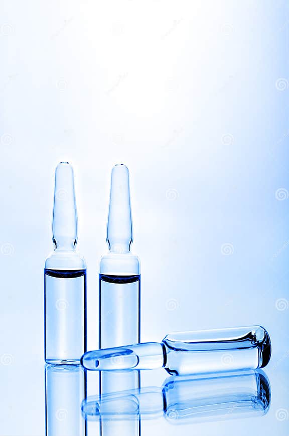 Three medical ampules stock photo. Image of closeup, dose - 15520902