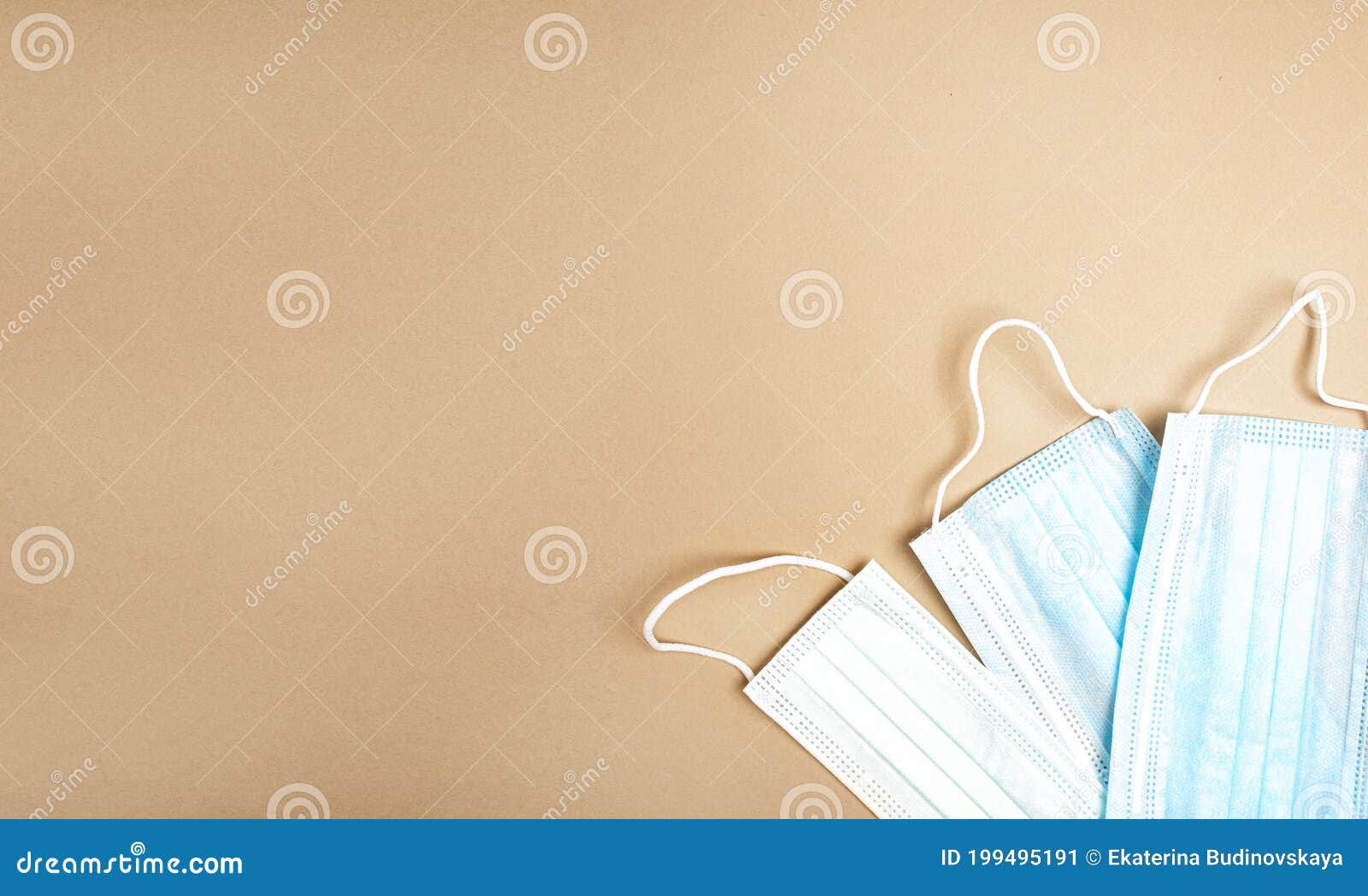 Three Medical Masks on a Beige Background Stock Image - Image of doctor ...
