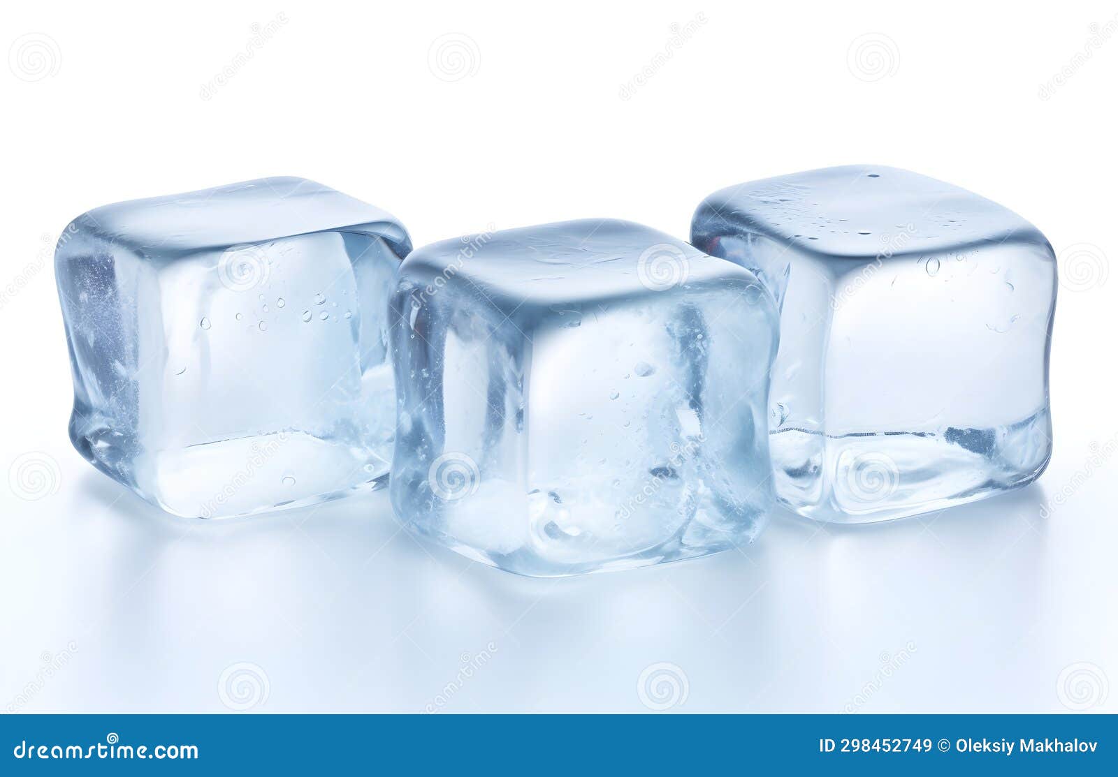 Three Melting Ice Cubes on White Background Stock Image - Image of ...