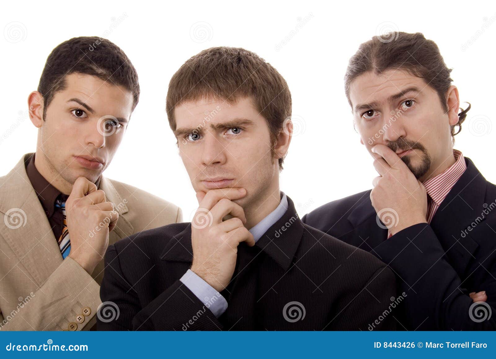 Three men stock photo. Image of blue, mouth, hand, face - 8443426