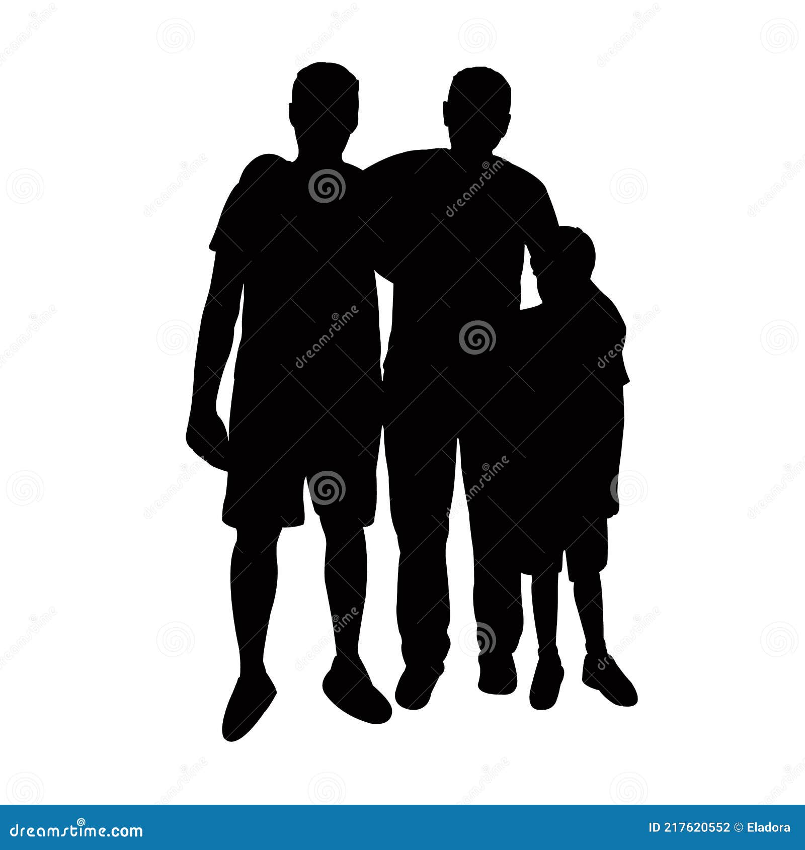 Three Men Body, Black Color Silhouette Vector Stock Vector ...