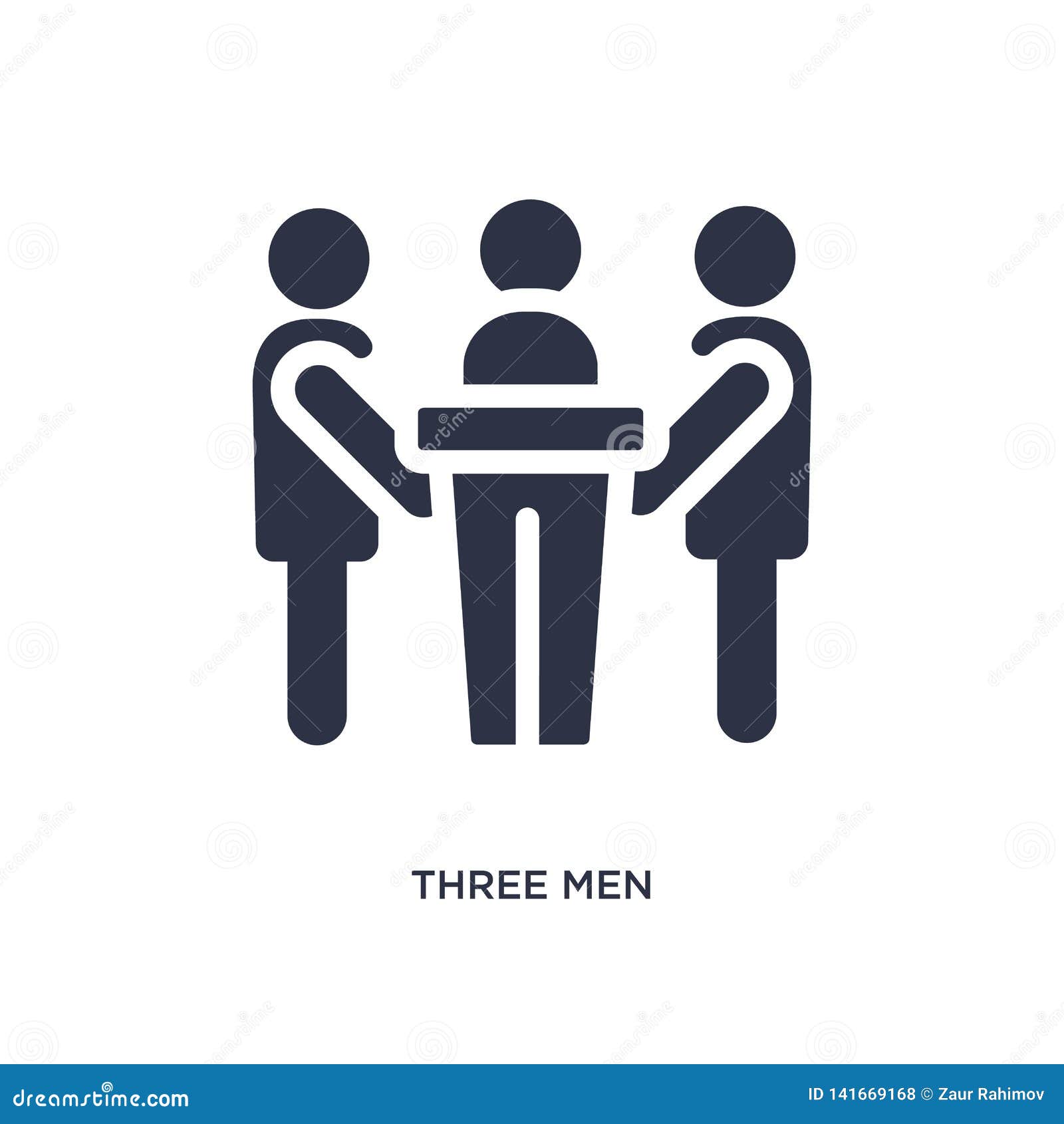 Three Men Conference Icon on White Background. Simple Element ...