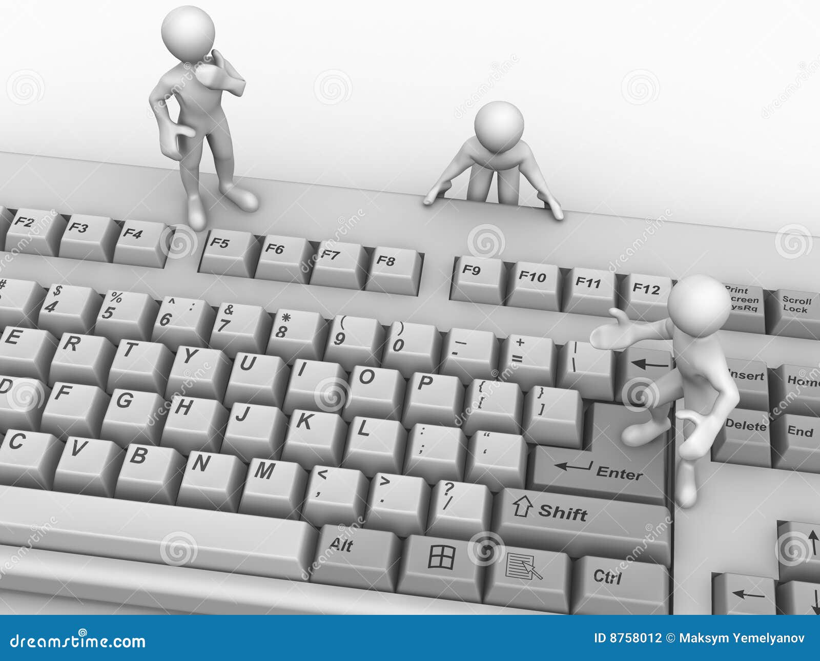 Three Men On Keyboard Stock Illustration | CartoonDealer.com #8758012