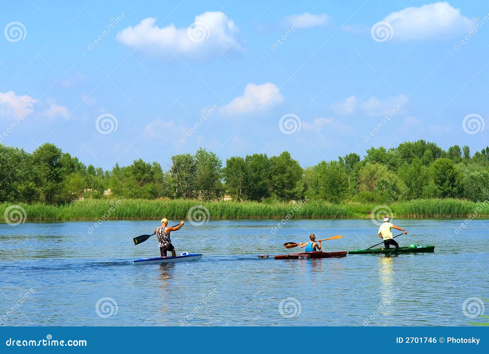 Three men row in boats stock photo. Image of resort, teenager - 2701746