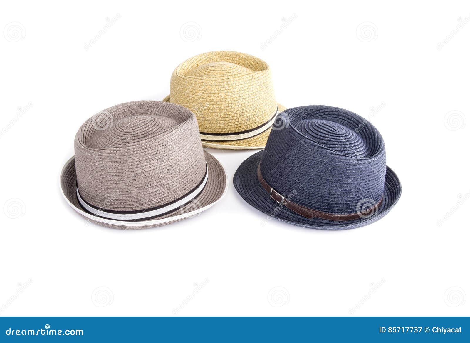 Three Men`s Straw Hats stock image. Image of fashion - 85717737