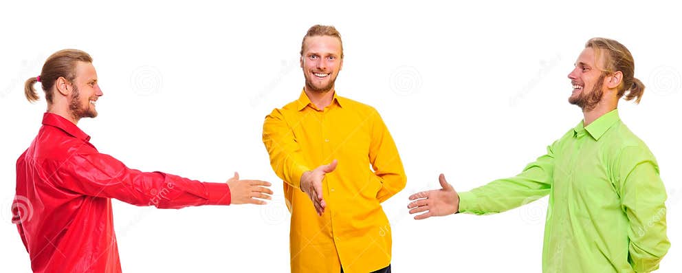 Three men shake hands stock image. Image of corporate - 24649043