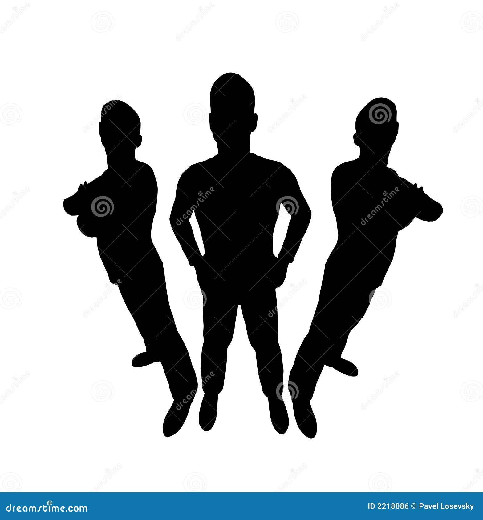 Three men silhouette stock vector. Illustration of casual - 2218086