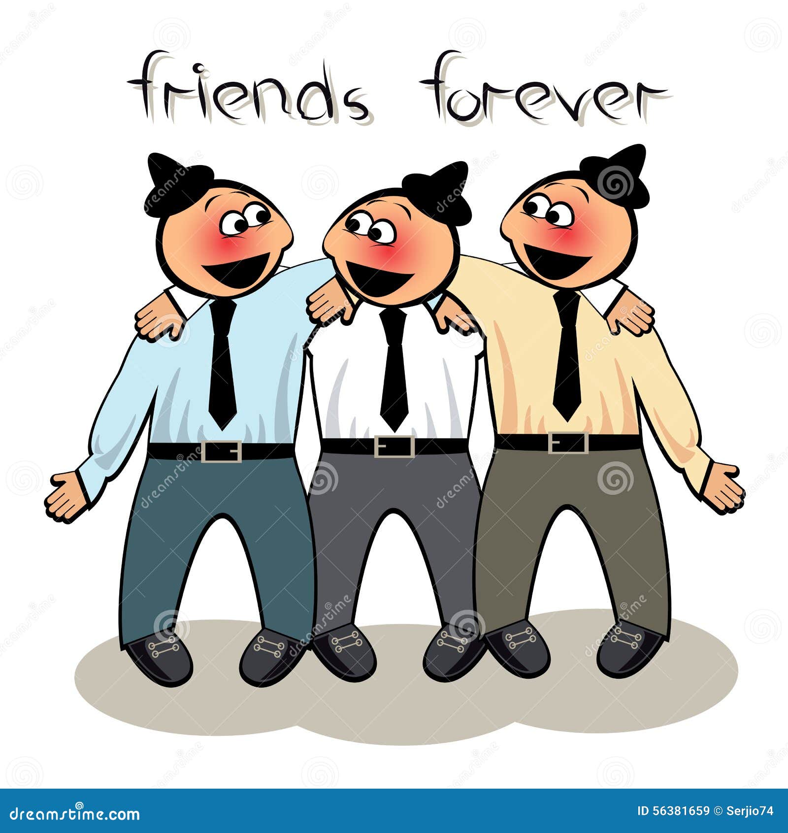 Three men stand together. stock vector. Illustration of friend - 56381659