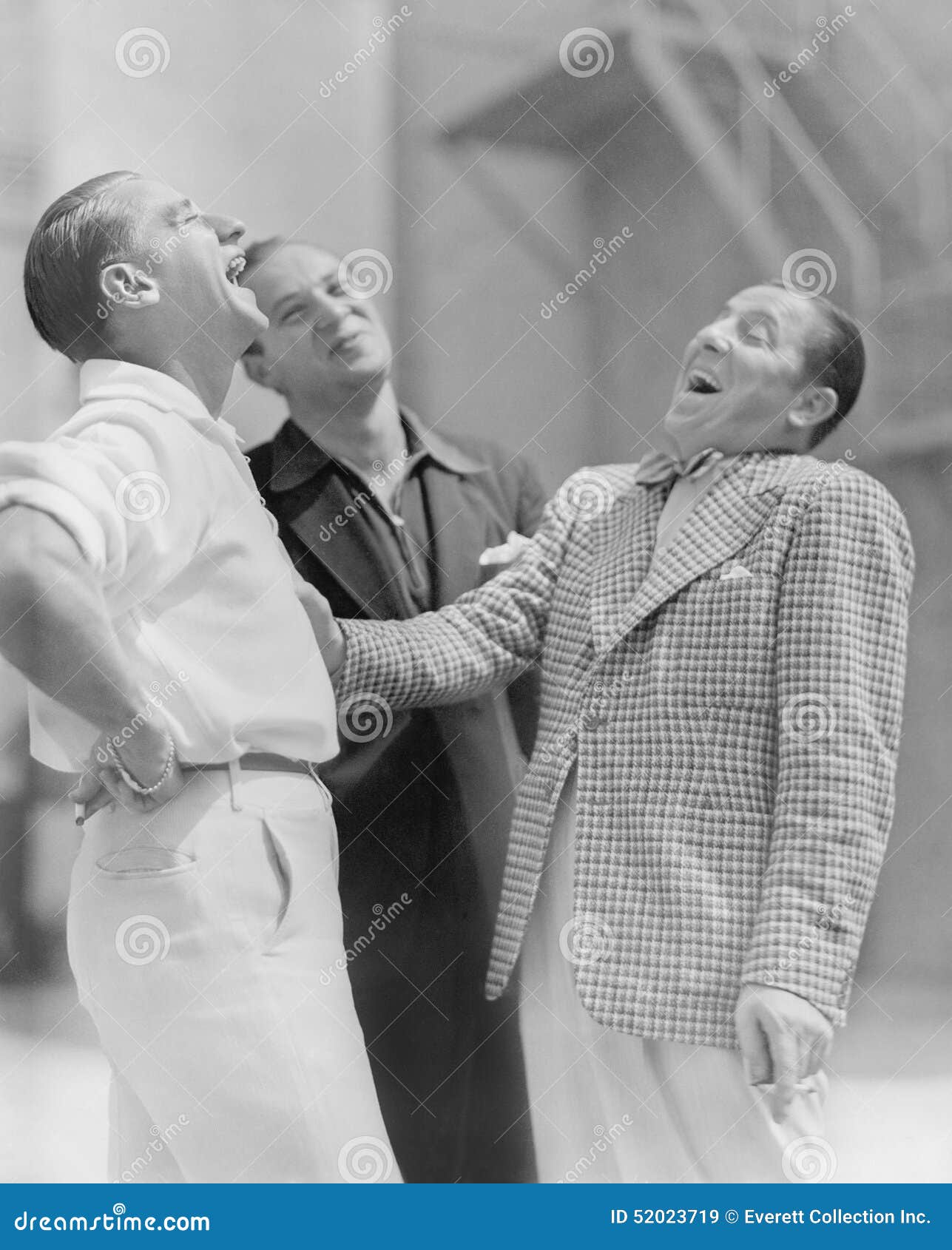 Three Men Standing Together and Laughing Stock Image - Image of ...