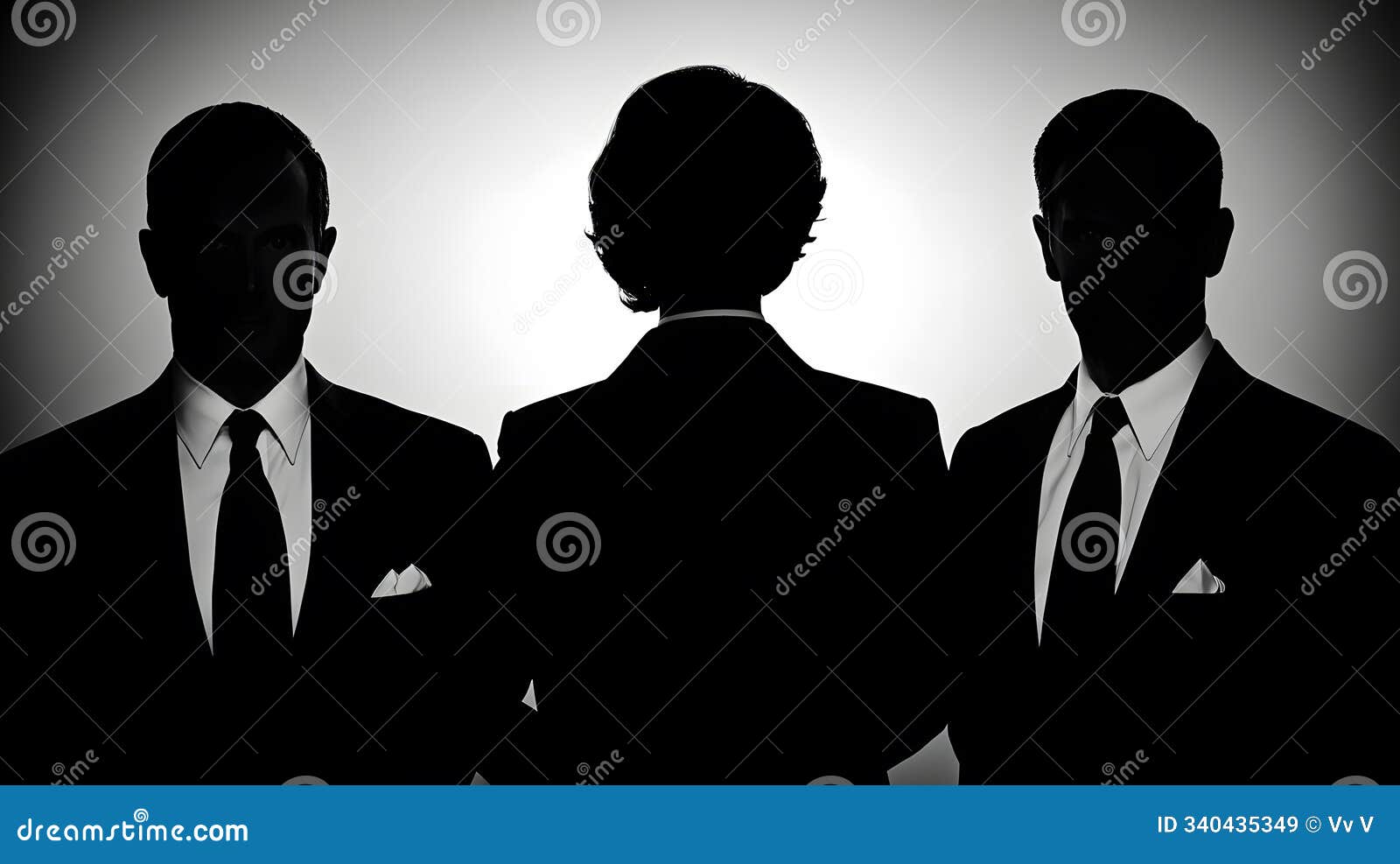Three Men in Suits with a Dramatic Backlighting Effect Stock Image ...