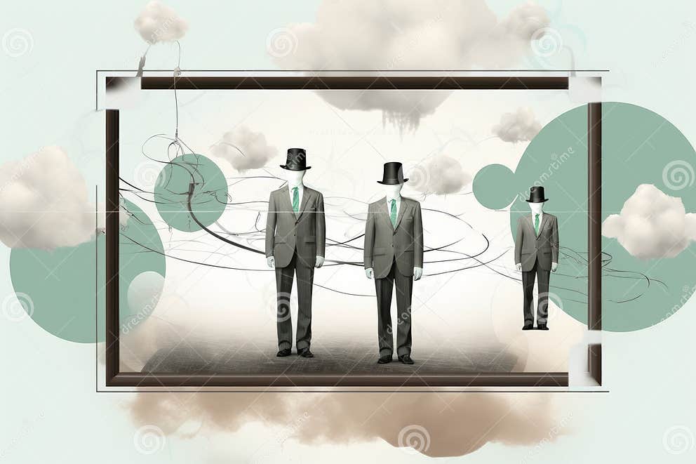 Three Men in Suits and Hats Standing in Front of a Frame Stock ...