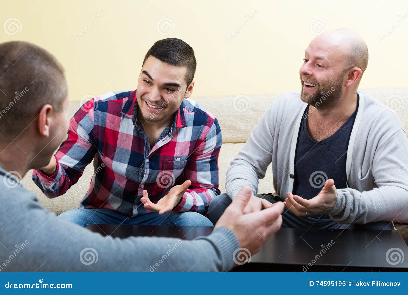 Three men stock image. Image of adult, person, relaxing - 74595195