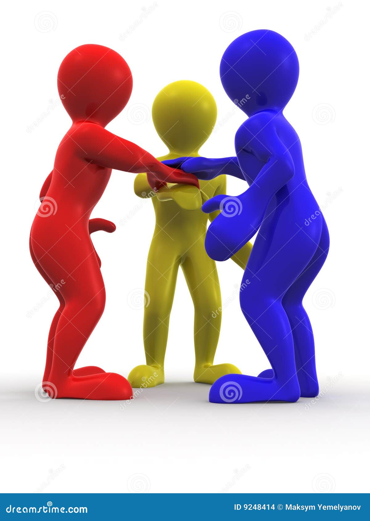 Three men. Teamwork stock illustration. Illustration of handshake - 9248414