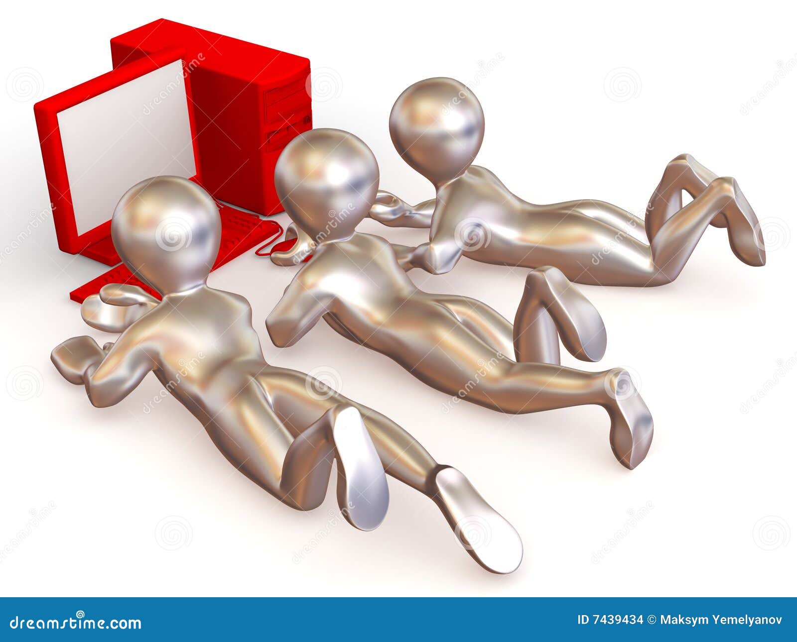 Three mens with PC stock illustration. Illustration of mobility - 7439434