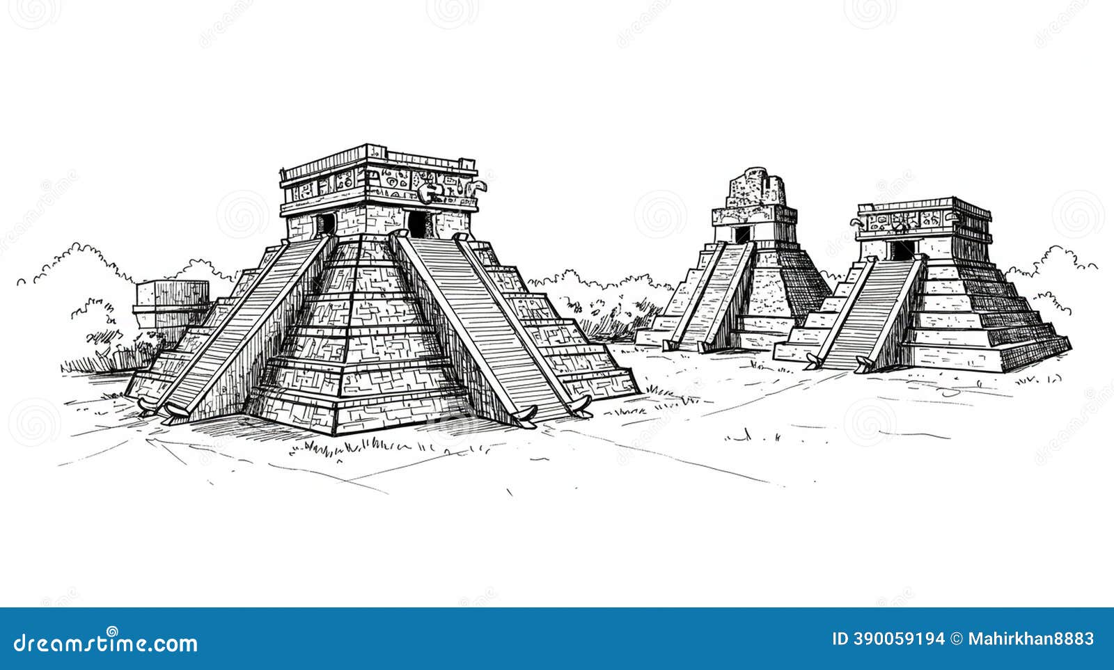 Aztec Stepped Fret Motif, Circle Frame With Meander Pattern Vector ...