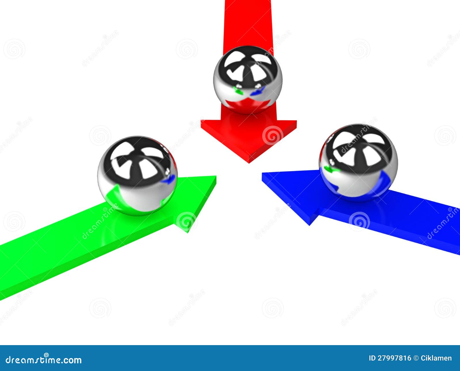 Three metal balls stock illustration. Illustration of arrows - 27997816